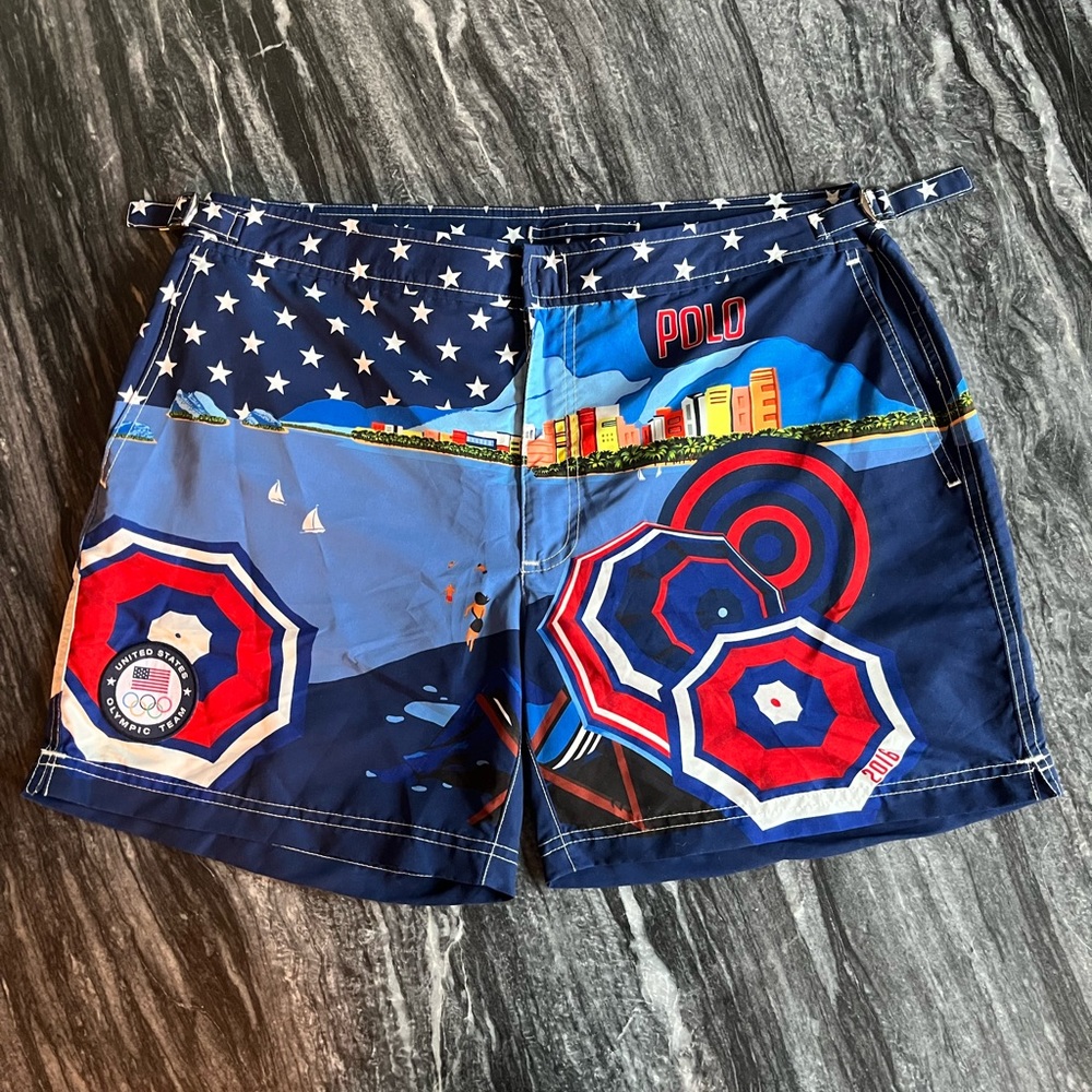 Polo Ralph Lauren 2016 Rio Usa Olympic Swim Trunks - Gem